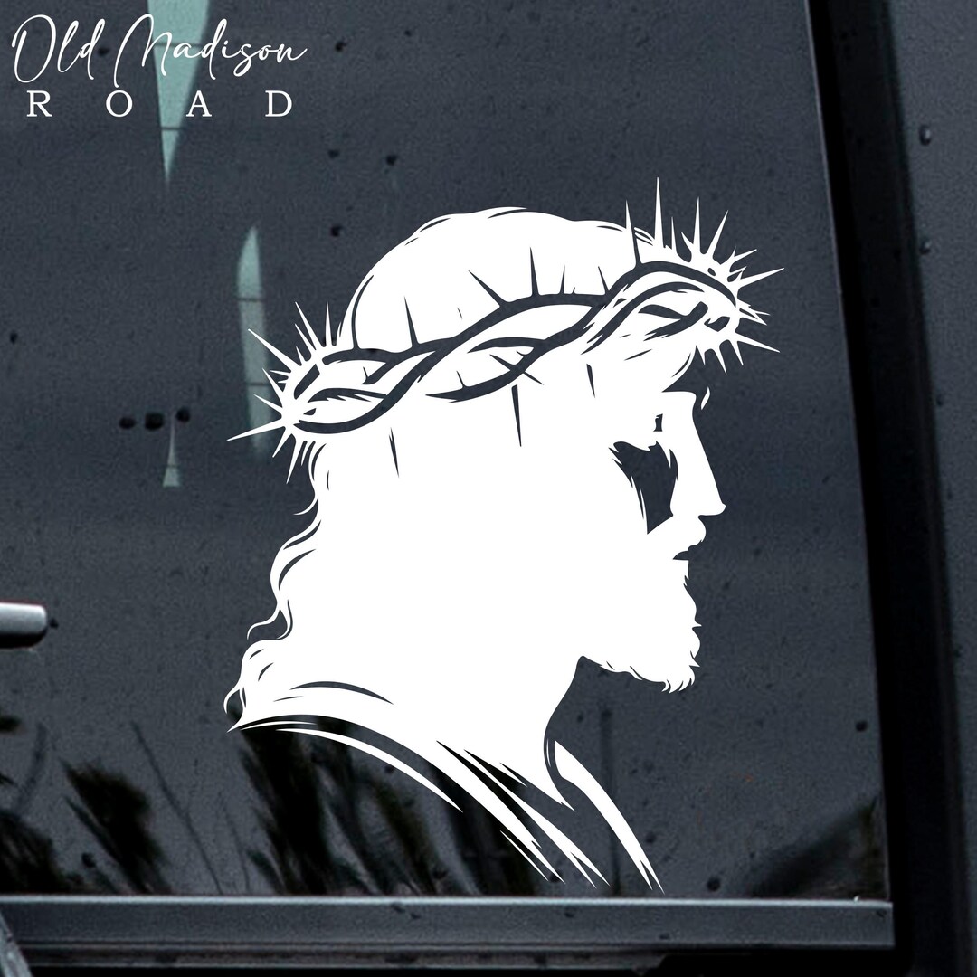 Jesus Decal - Christian Decal - Jesus Car Decal - Crown of Thorns Decal ...