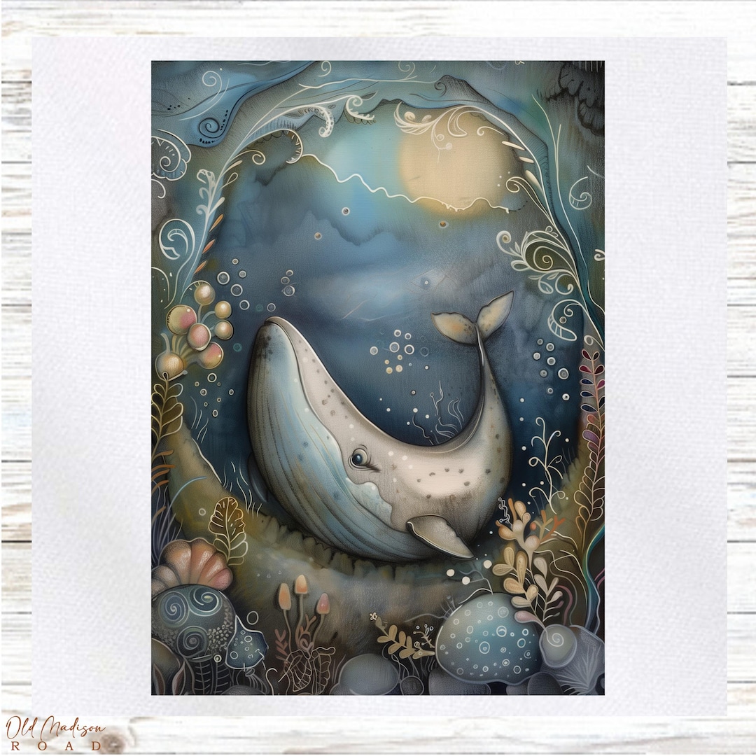 Ocean Themed Fabric Panel - Whale Fabric Panel- Quilt Panel - Quilting ...