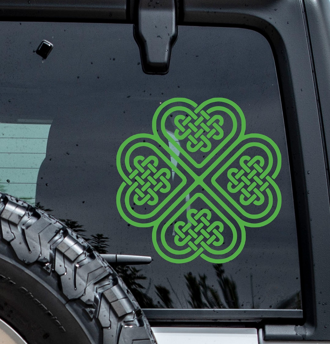 Celtic Clover Decal, Celtic Sticker, Celtic Knot Decal, Four Leaf ...