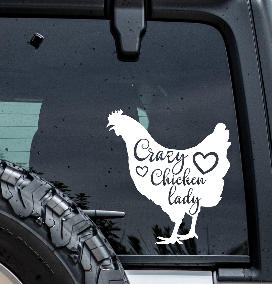 Crazy Chicken Lady Decal, Chicken Mom Decal, Hen Decal, Animals in ...