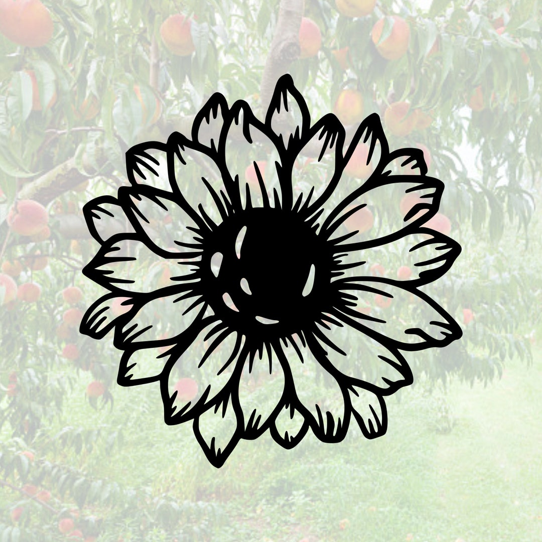 Sunflower Decal, Sunflower Car Decal, Sunflower, Simple Flower Decal ...