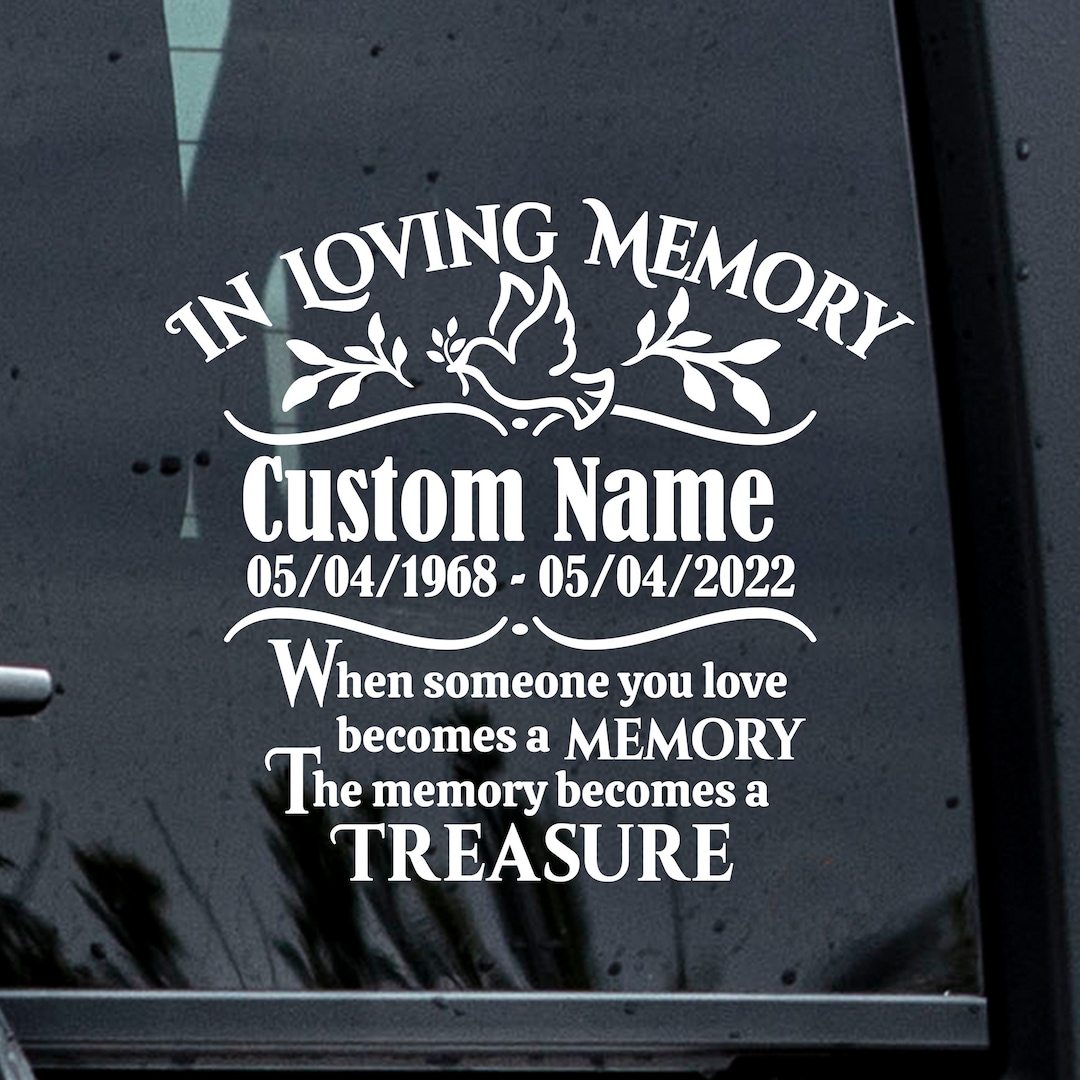 Memorial Car Decal, Bereavement Car Decal, in Loving Memory Memorial ...