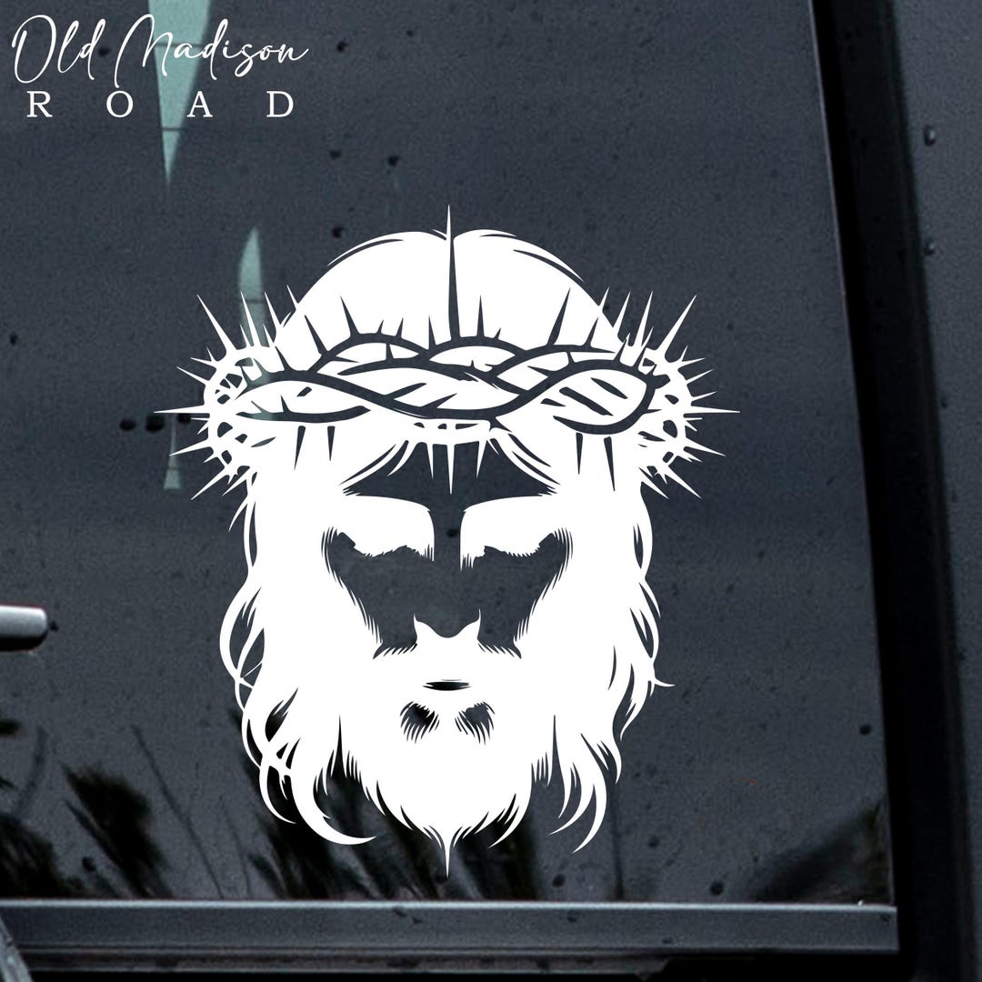 Jesus Decal - Christian Decal - Jesus Car Decal - Crown of Thorns Decal ...