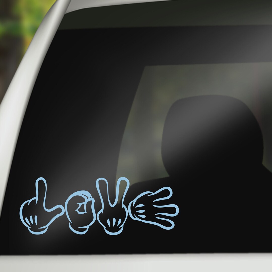 Love in Sign Language Mickey Mouse Decal, Mickey Decal, Disney Car ...