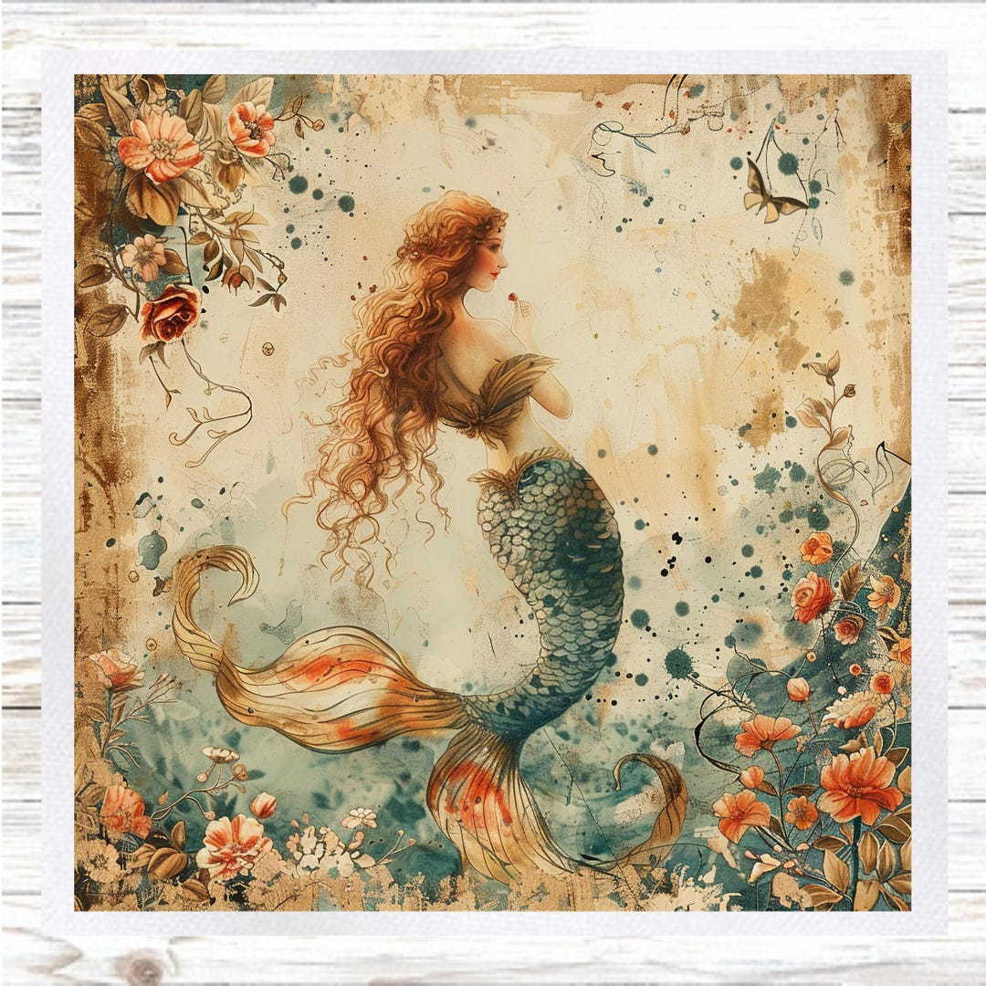 Beach Themed Fabric Panel - Mermaid Fabric Panel- Quilt Panel ...