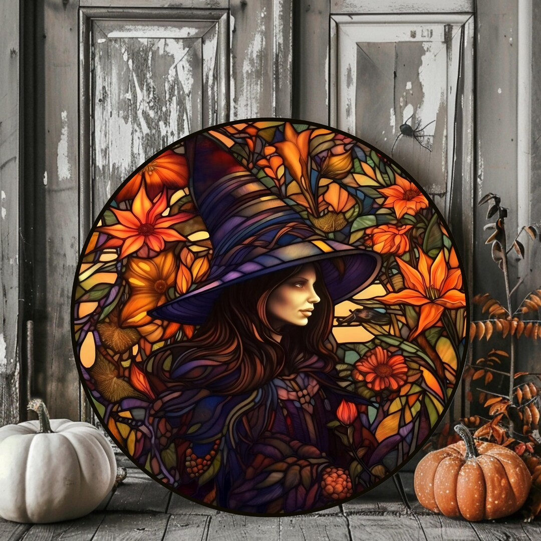 Wreath Sign - Halloween Wreath Sign - Witch Wreath Sign - Halloween ...