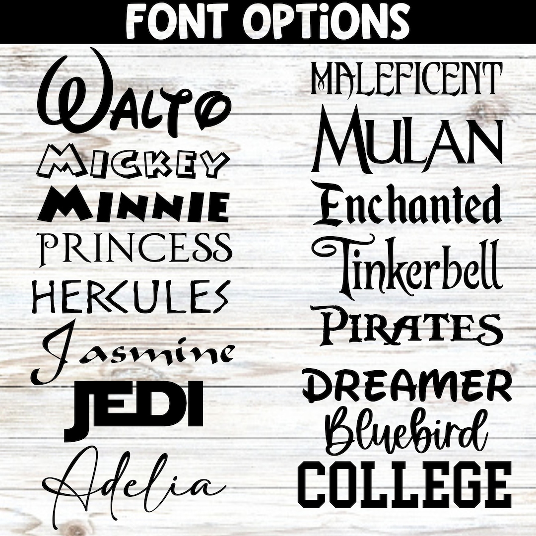 Disney Custom Name Decal, Disney Font Name Decal, Water Bottle Decal ...