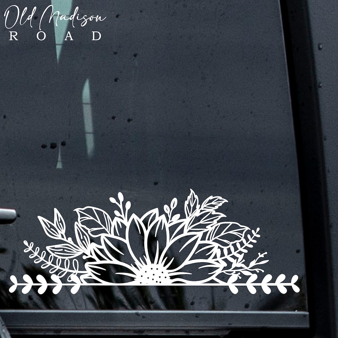 Sunflower Decal, Sunflower Car Decal, Sunflower, Simple Flower Decal ...