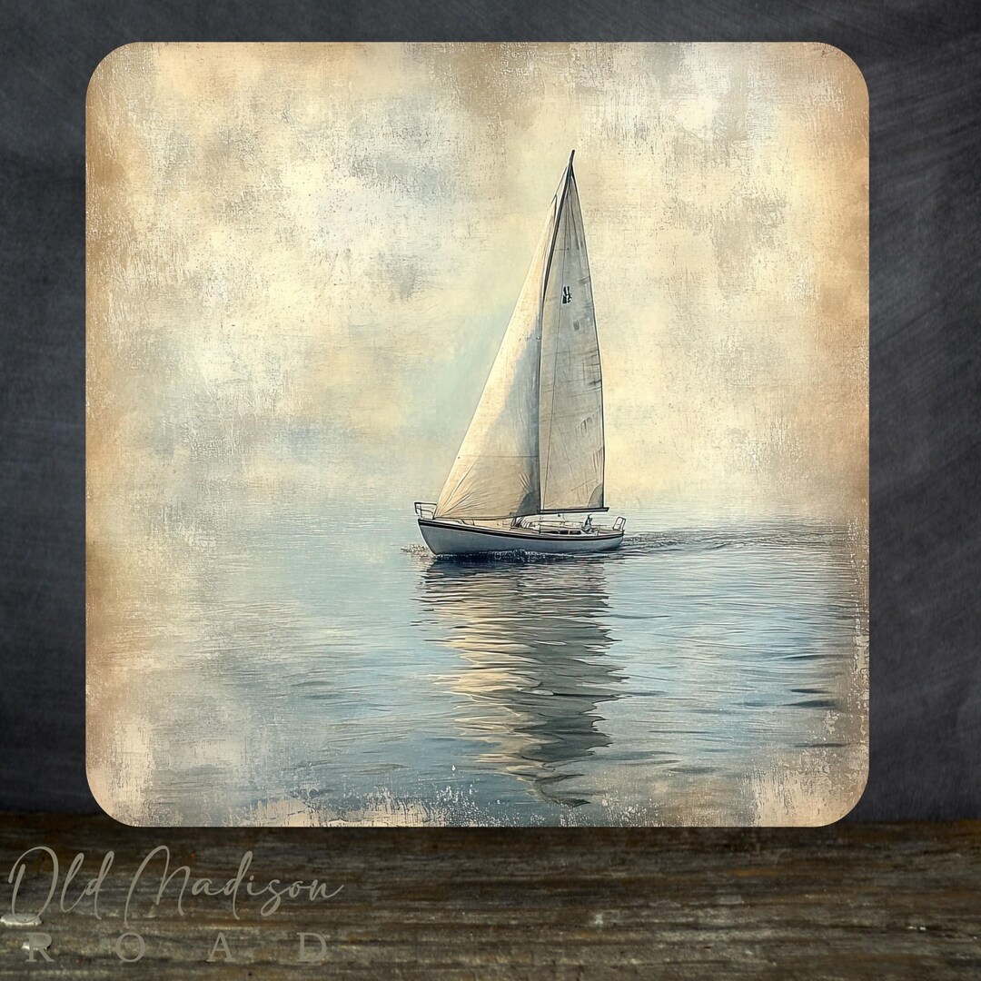 Coastal Sign - Sailboat Sign - Square Beach Sign - Sailboat Metal Sign ...