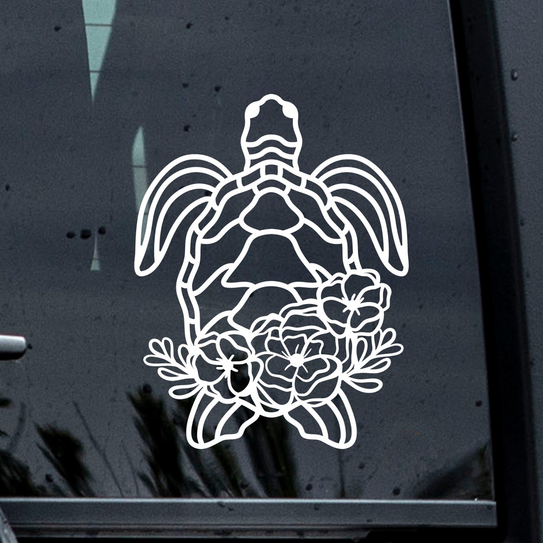 Sea Turtle Decal, Sea Turtle Vinyl Decal, Sea Turtle Car Decal, Glitter ...