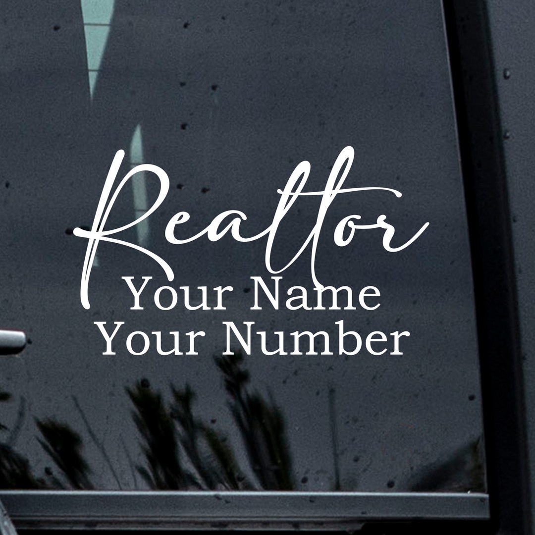 Realtor Decal, Real Estate Agent Decal, Real Estate Agent Sticker, Real ...