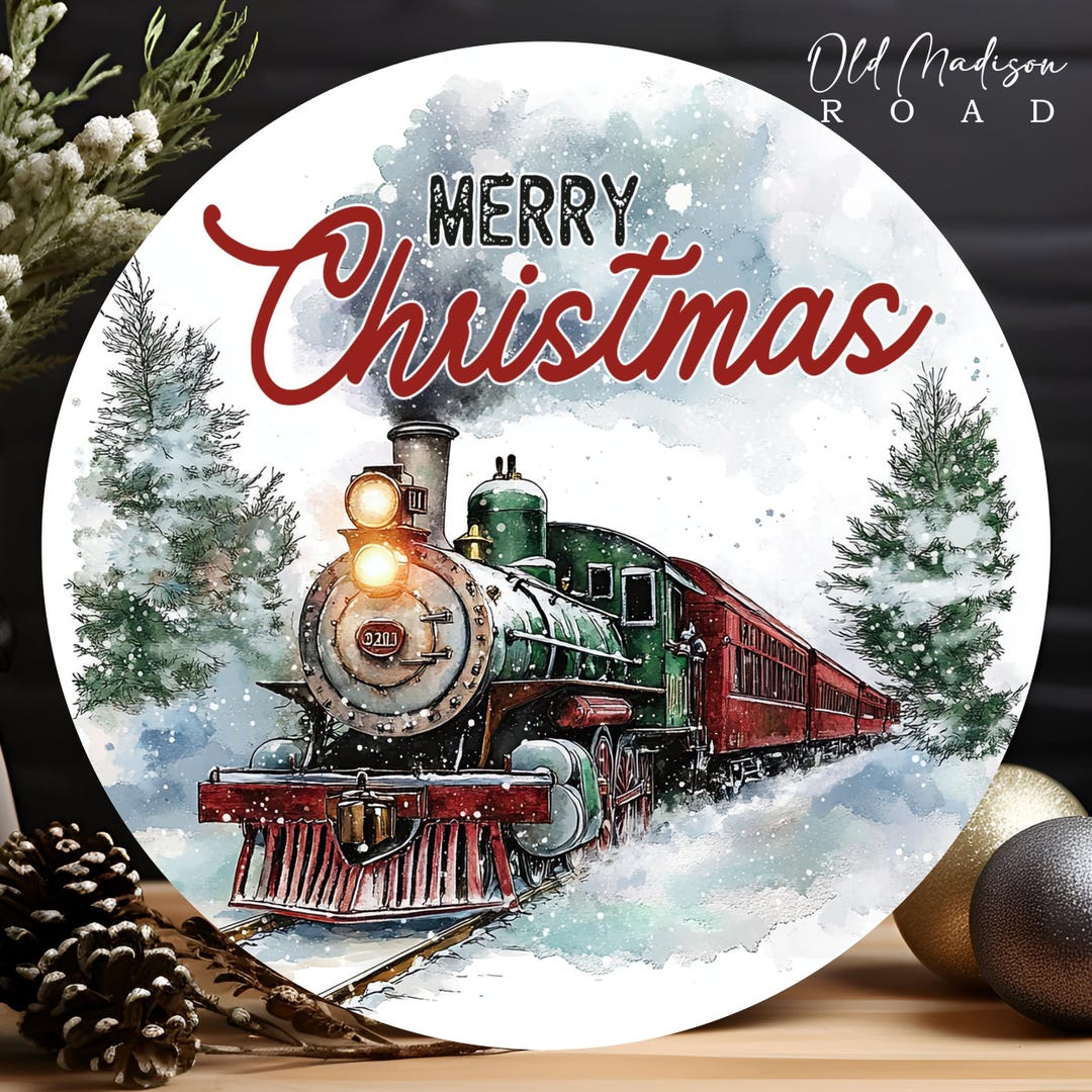 Christmas Wreath Sign - Christmas Sign - Merry Christmas Metal Sign ...