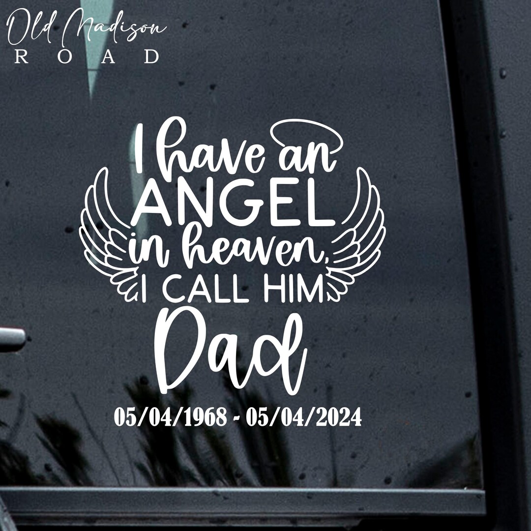 Angel in Heaven Bereavement Car Decal - Angels Wings Memorial Car Decal ...
