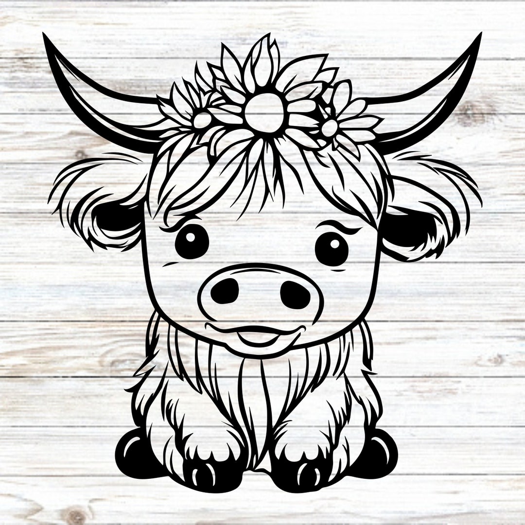 Highlands Cow Decal Highland Calf Decal Country Decal Cow Car Decal Cow Car Sticker Country