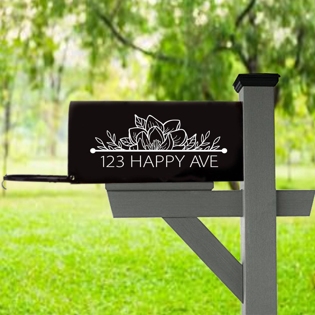 Personalized Mailbox Decal, Magnolia Border Mailbox Decal, Mailbox ...