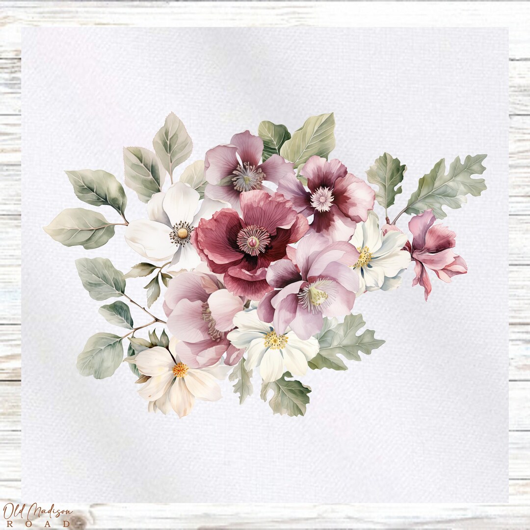 Floral Fabric Panel - Purple Flowers Fabric Panel - Quilt Panel ...