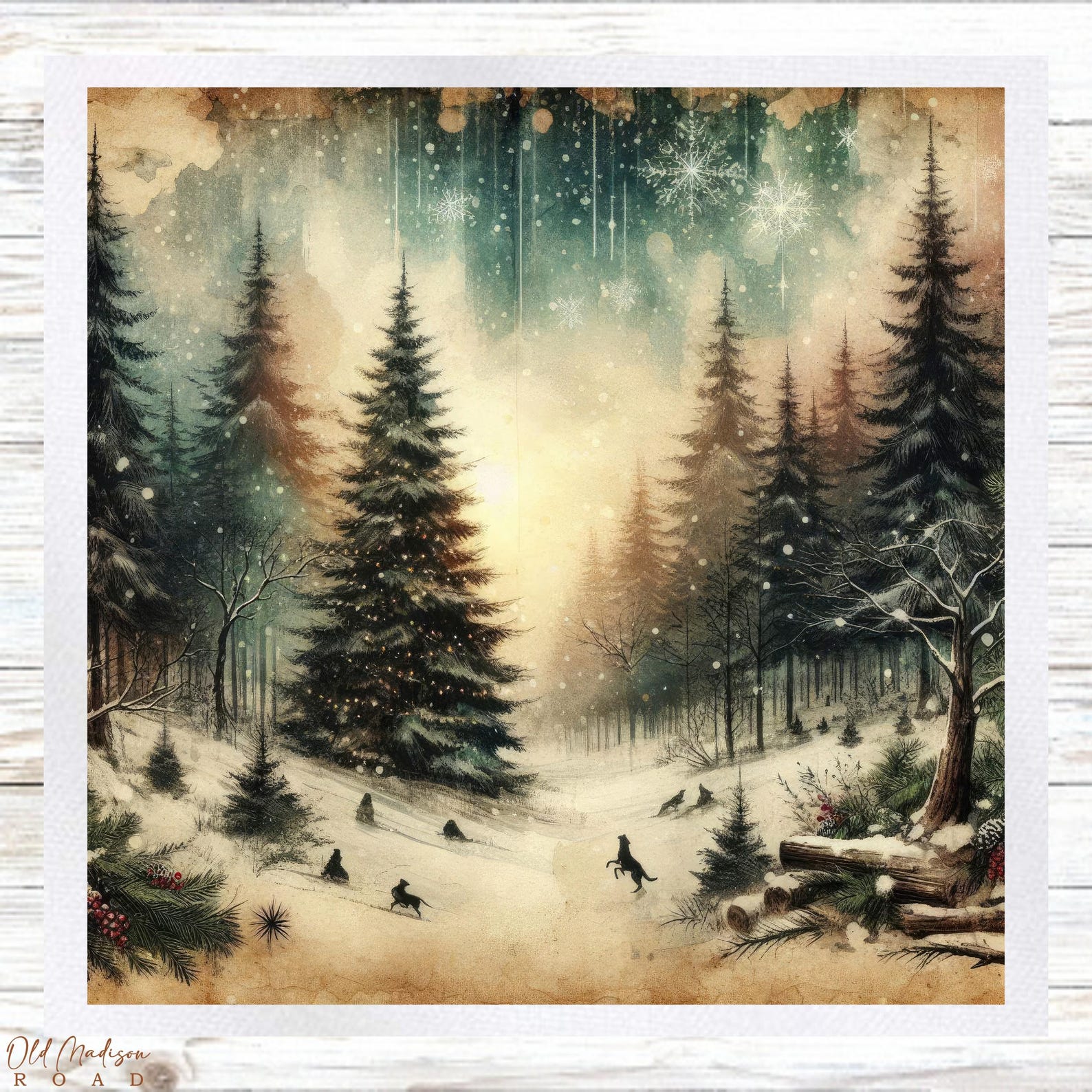 Christmas Fabric Panel- Winter Scene Printed Fabric Panel-quilt Panel ...