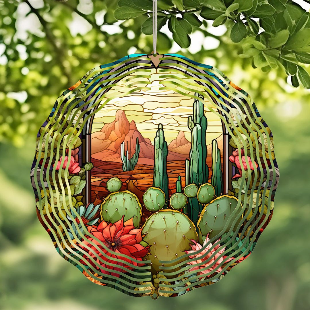Wind Spinner - 10" Wind Spinner - Cactus Wind Spinner - Desert Scene ...