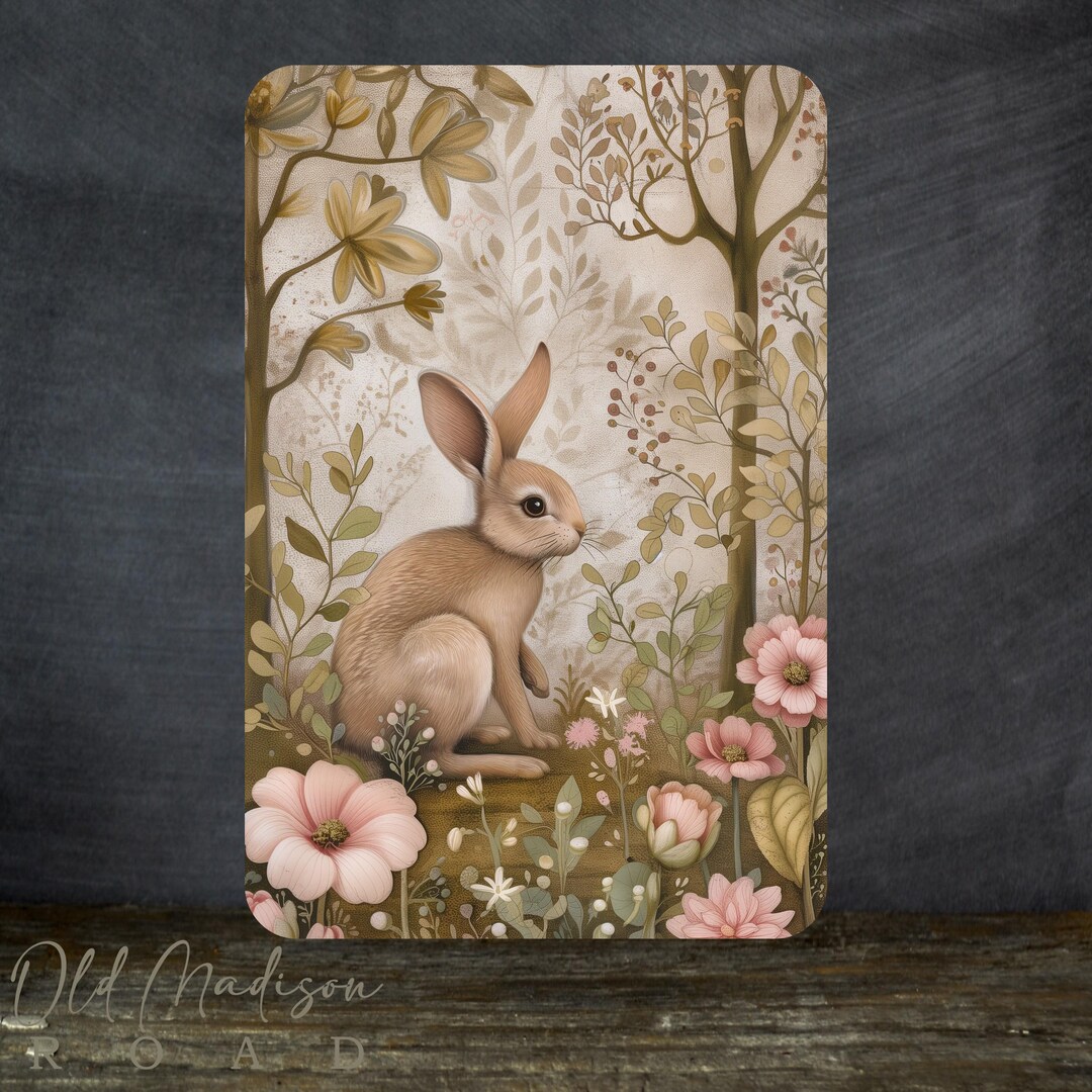 Rabbit Sign - Animal Sign - Hare Sign - Whimsical Woodland Metal Sign ...