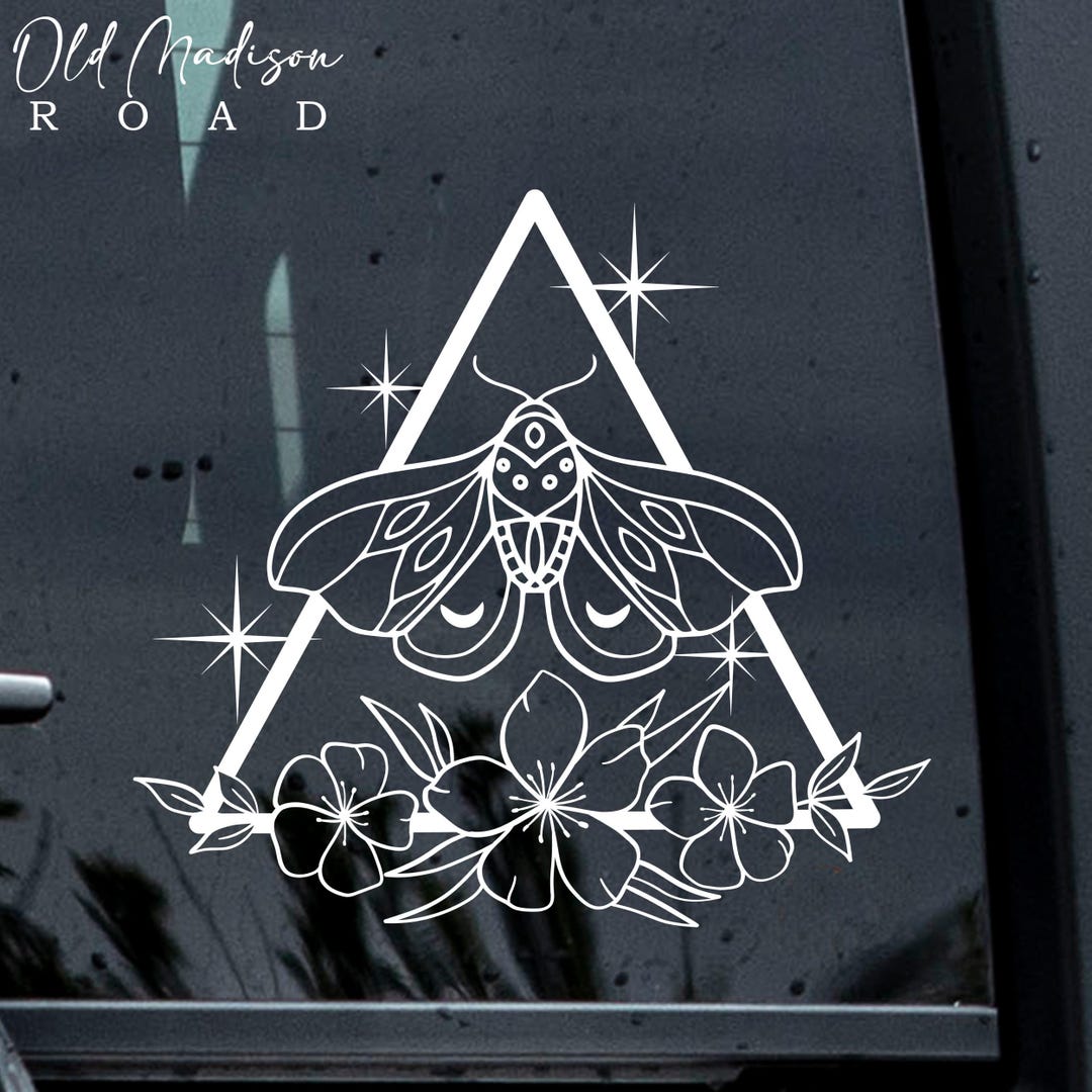 Moon Moth Decal - Moth Car Decal - Moth - Moon Decal - Moth Decal ...