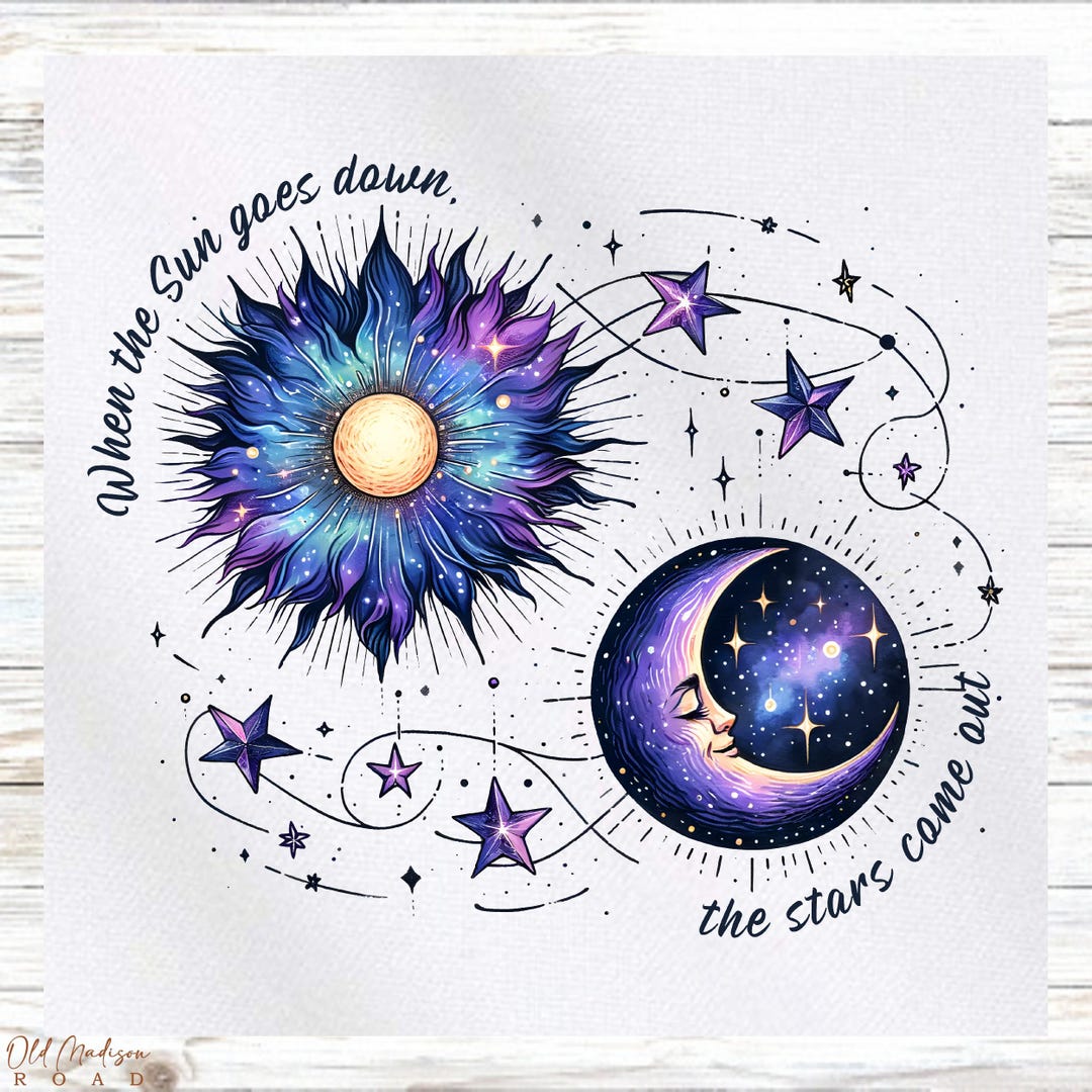 Sun and Moon Fabric Panel - Moon Phase Fabric Panel - Quilt Panel ...