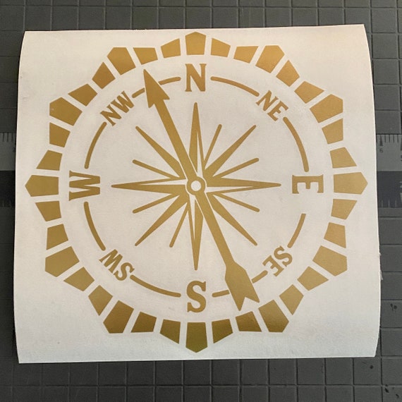 Compass Vinyl Decal Nautical Car Decal Travel Decal Compass - Etsy