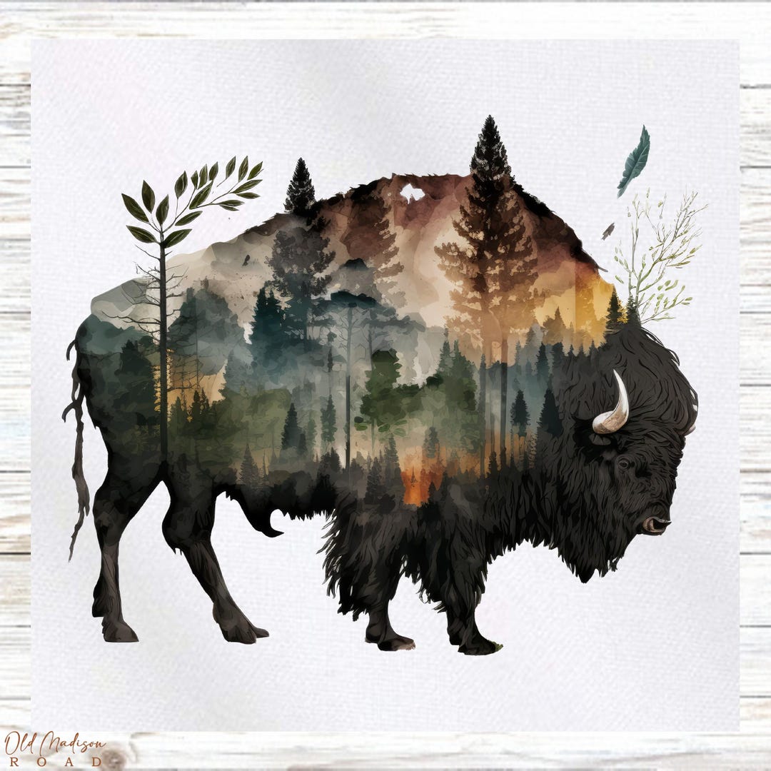 Buffalo Fabric Panel - Wildlife Fabric Panel - Quilt Panel - Quilting ...