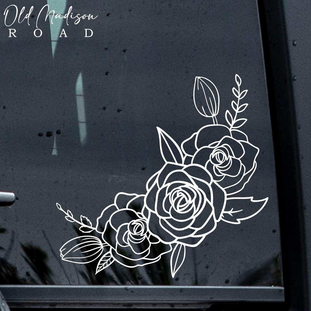 Floral Decal - Rose Car Decal - Cosmo Car Decal - Floral Swag - Floral ...