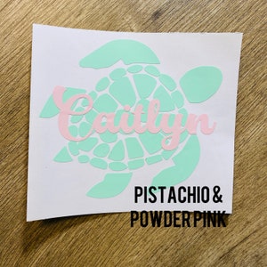 Sea Turtle Name Decal, Sea Turtle Personalized Car Decal, Name Decal ...