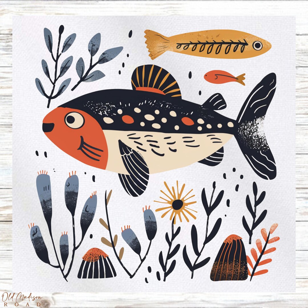 Beach Themed Fabric Panel - Sealife Fabric Panel- Quilt Panel ...