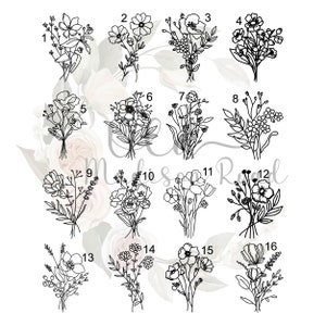 Floral Bouquet Decal, Floral Car Decal, Magnolia, Simple Flower Decal ...