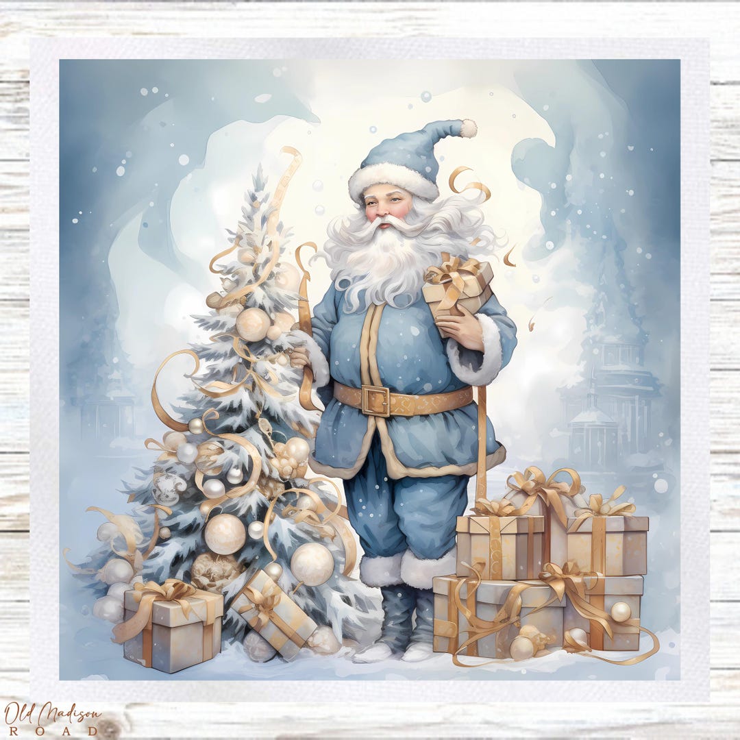 Christmas Fabric Panel - Light Blue Fabric Panel - Quilt Panel ...
