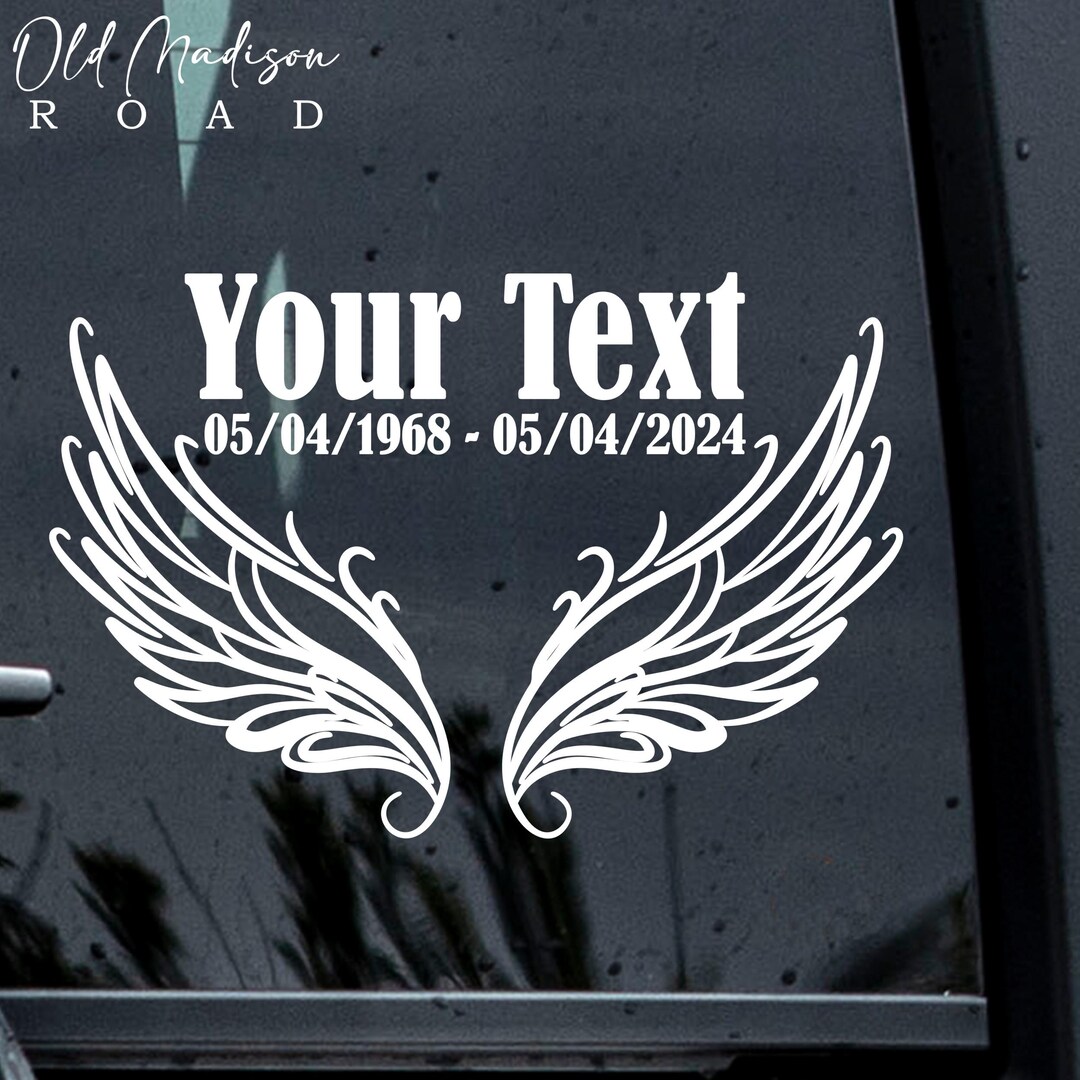 Angel Wings Bereavement Car Decal, Angels Wings Memorial Car Decal ...