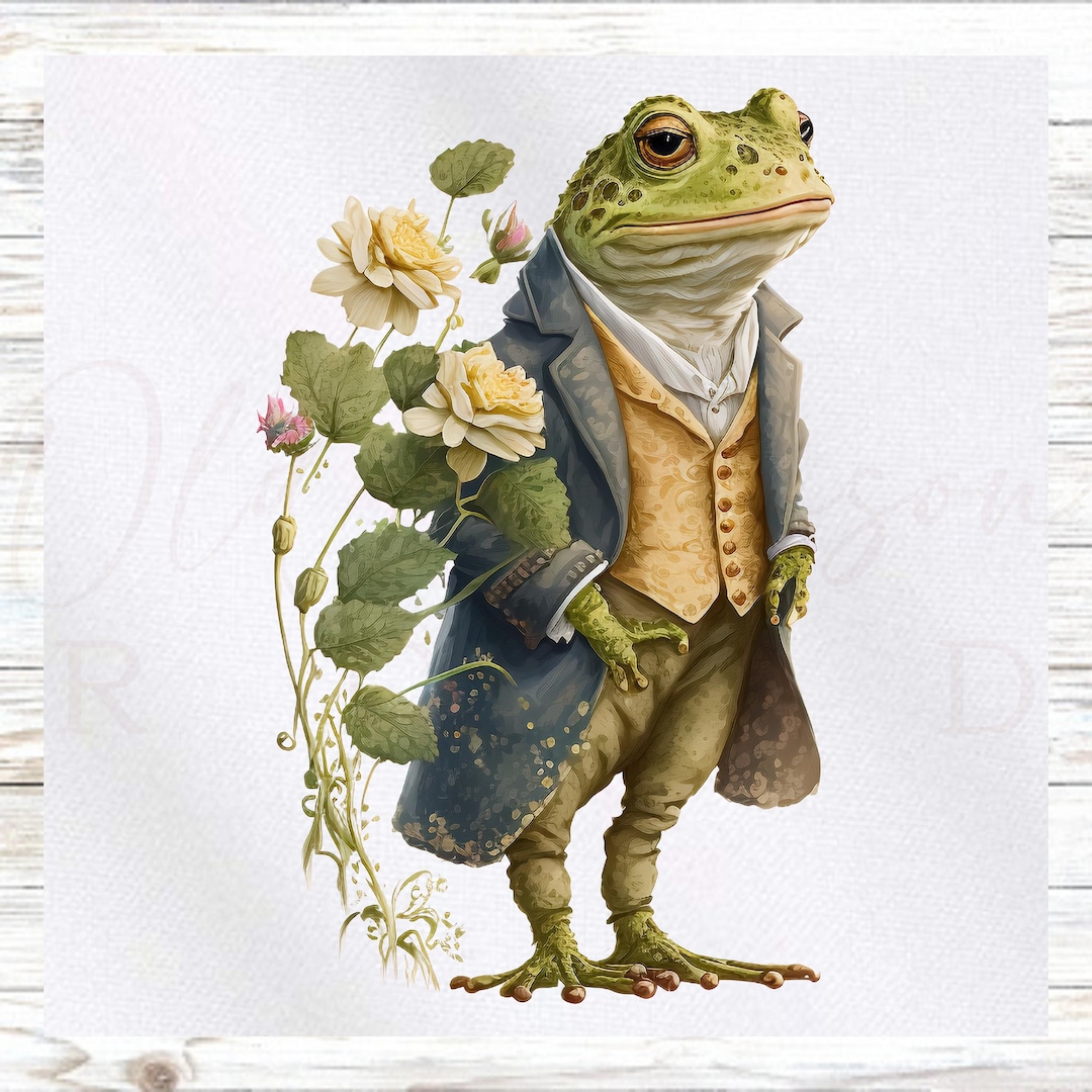 Frog in Clothes Fabric Panel - Woodland Fabric Panel - Quilt Panel ...
