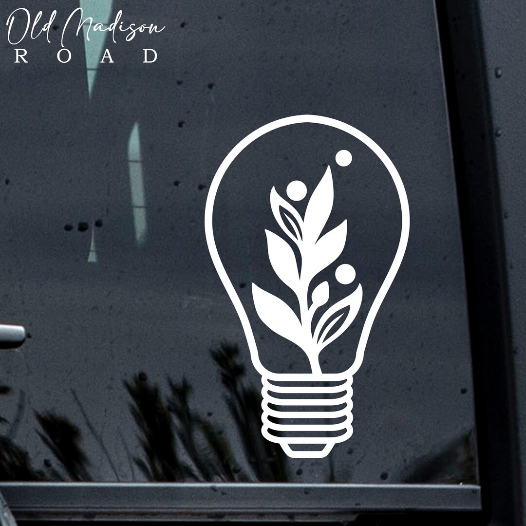 Floral Lightbulb Decal - Light Bulb Glitter Decal - Mental Health Decal ...