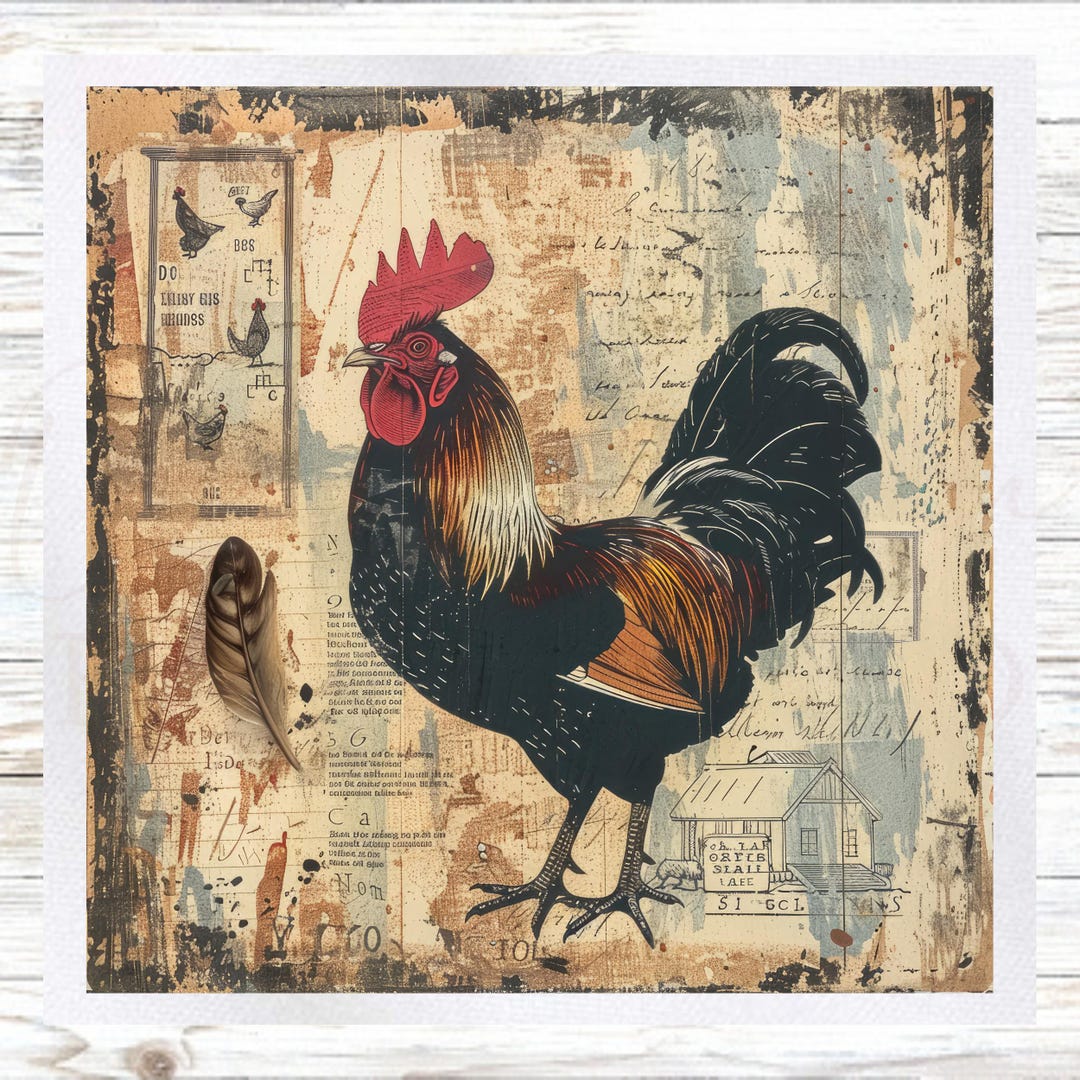 Fabric Panel - Rooster Fabric Panel - Quilt Panel - Quilting Fabric ...
