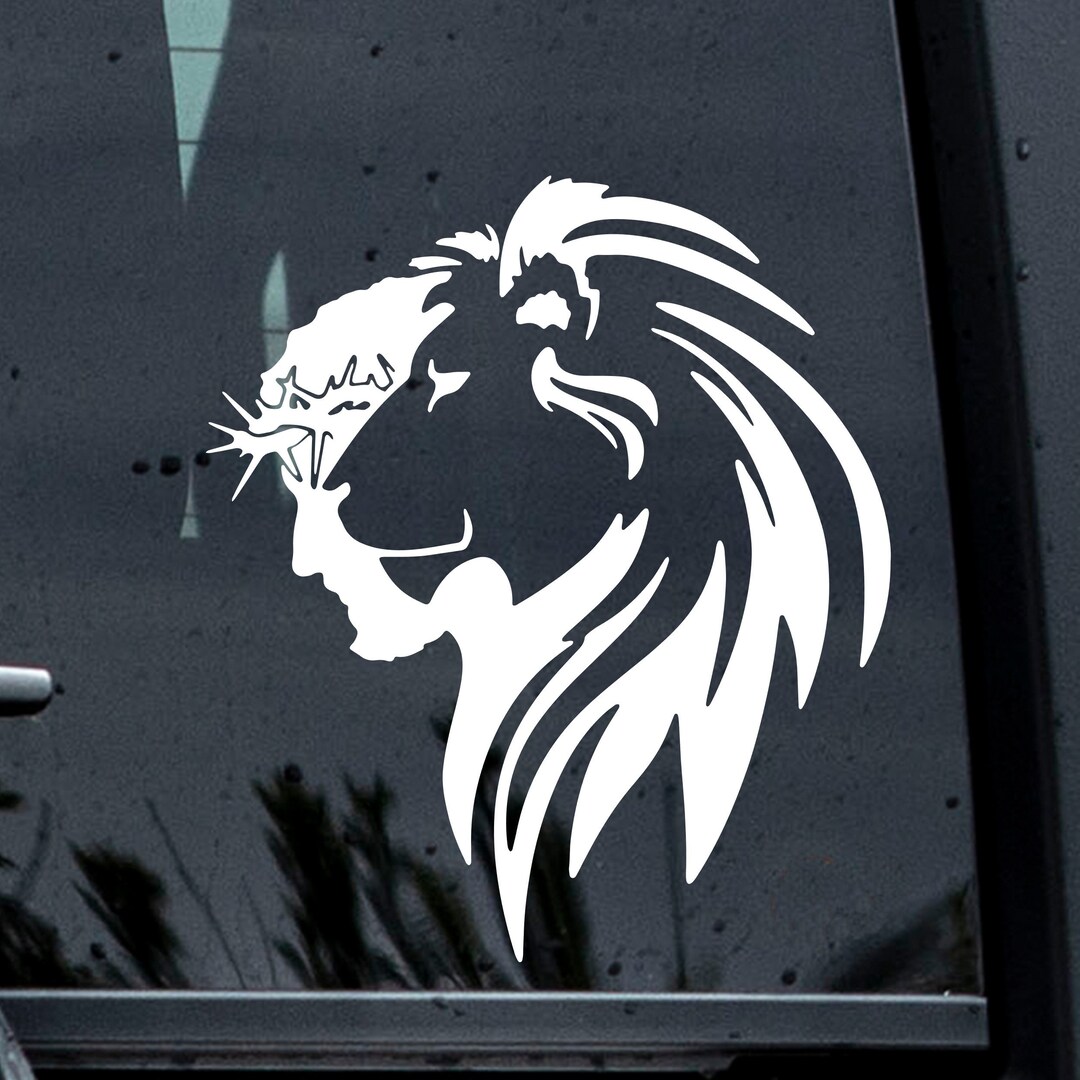 Jesus and Lion Decal, Christian Decal, God Car Decal, Forgiven Car ...