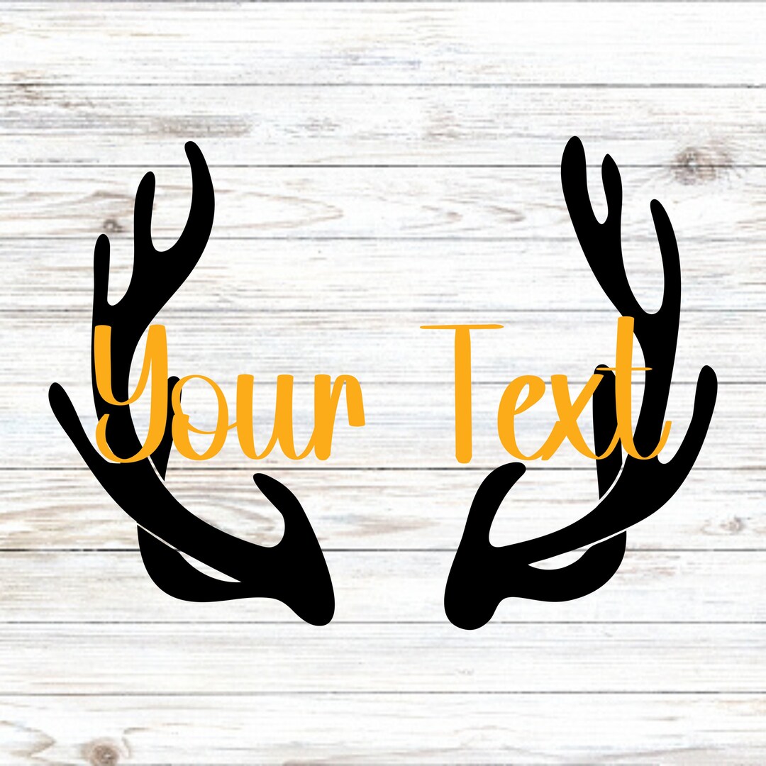 Custom Name Deer Antler Decal, Custom Name Decal, Deer Antler Name ...