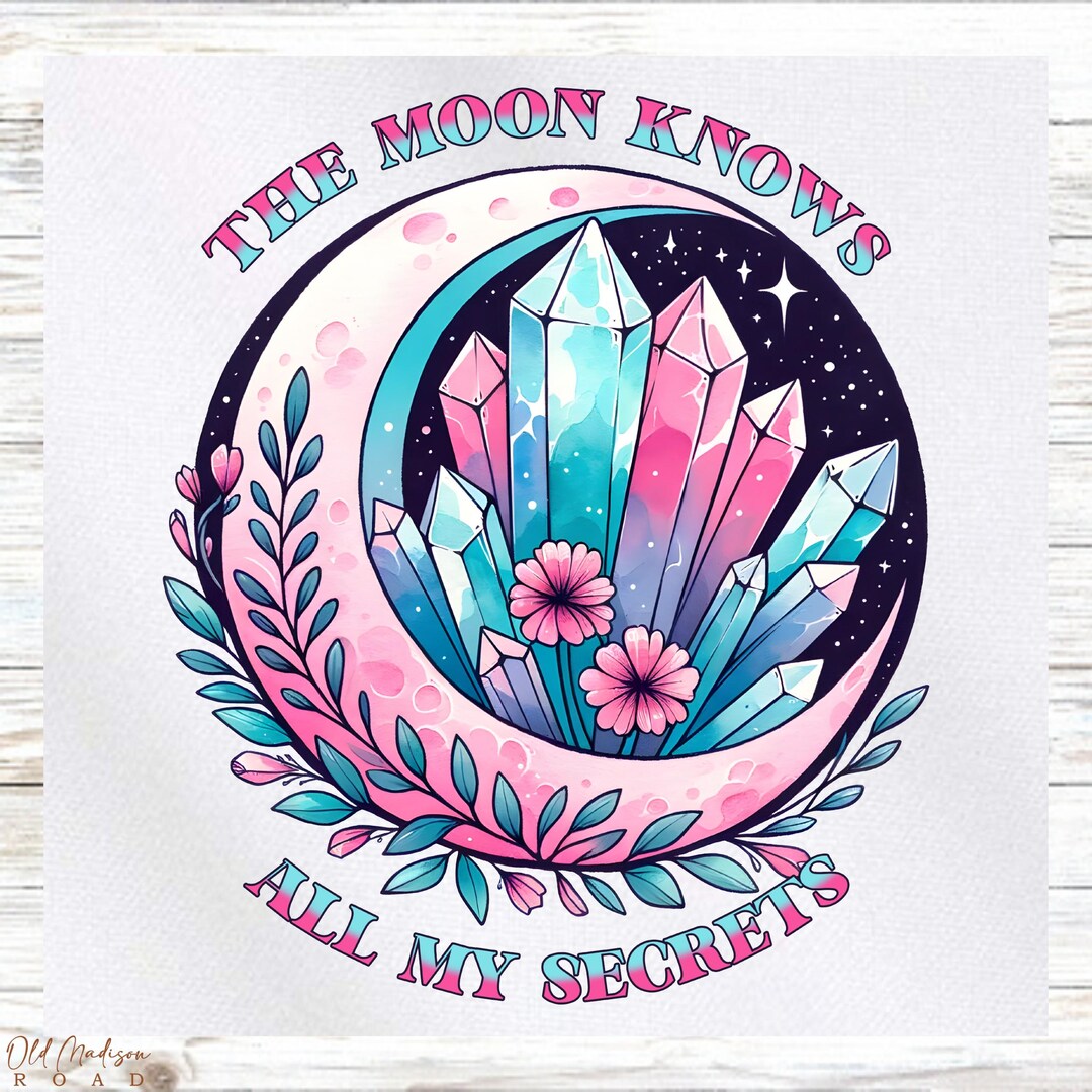 Moon and Crystals Fabric Panel - Moon Fabric Panel - Quilt Panel ...