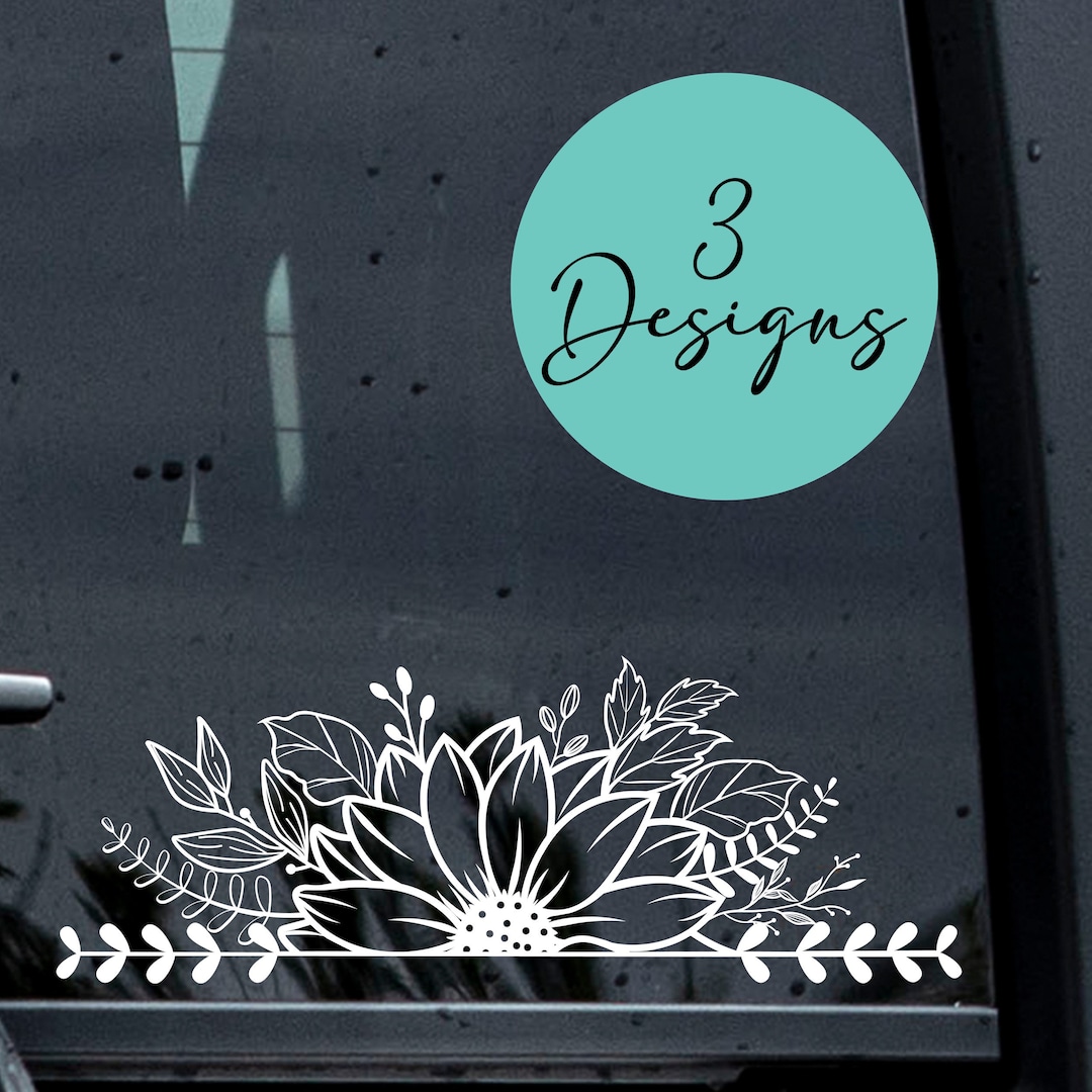 Sunflower Decal, Sunflower Car Decal, Sunflower, Simple Flower Decal ...
