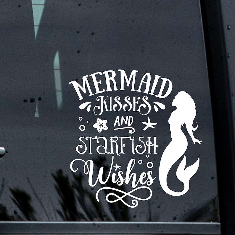 Mermaid Kisses Decal Mermaid Decal Beach Car Decal Beach - Etsy