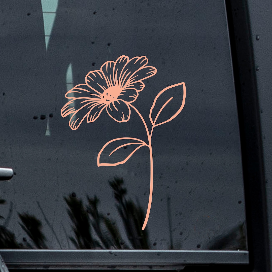 Daisy Decal, Daisy Car Decal, Daisy, Simple Flower Decal, Floral Decal ...