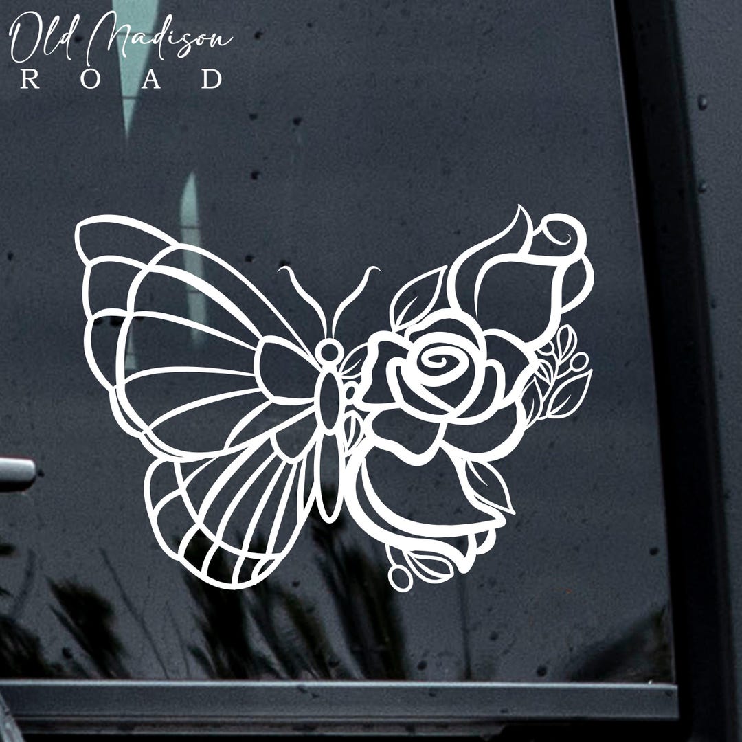 Butterfly Decal - Butterfly Car Decal - Butterfly - Simple Butterfly ...