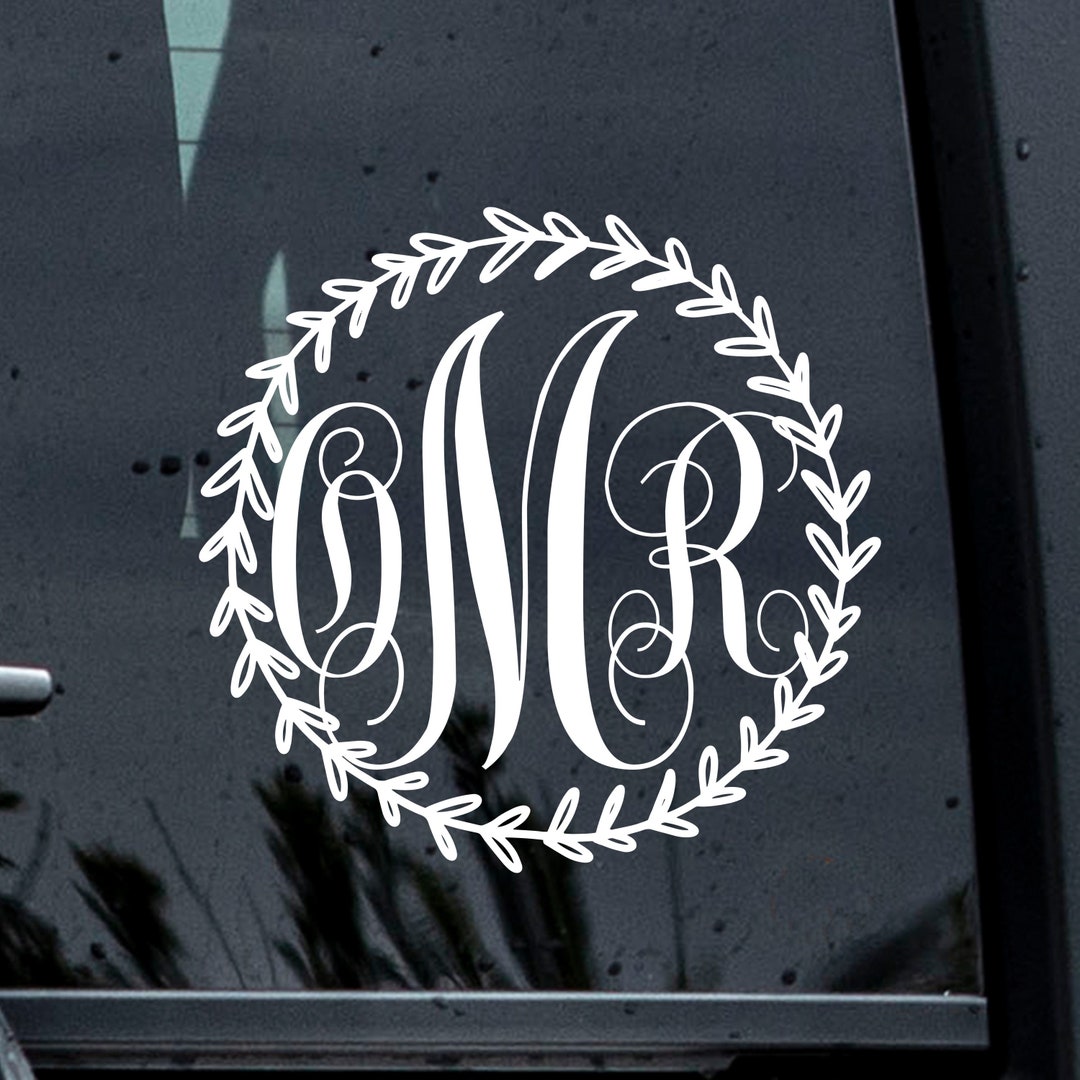 Monogram Monogram Sticker Monogram Car Decal Custom Decal - Etsy