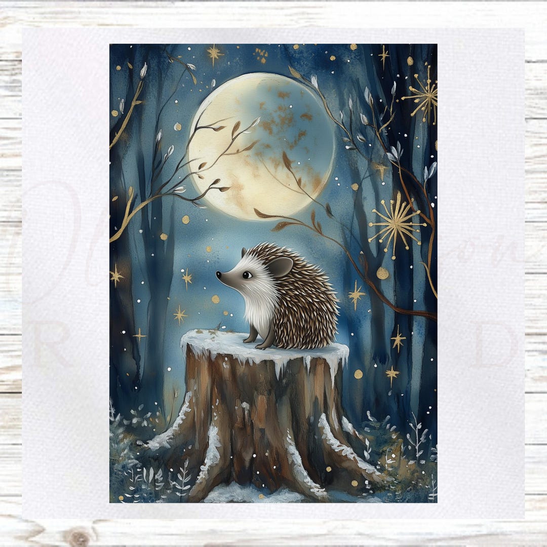 Moon Fabric Panel - Hedgehog Fabric Panel - Quilt Panel - Quilting ...