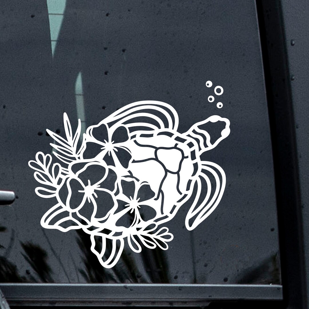 Sea Turtle Decal, Sea Turtle Vinyl Decal, Sea Turtle Car Decal, Glitter ...