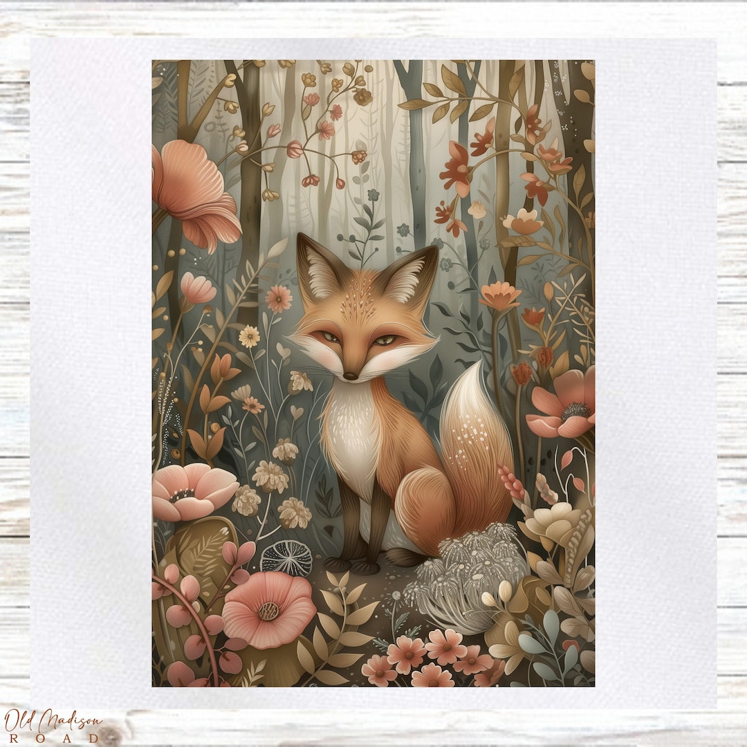 Woodland Fox Fabric Panel - Fabric Panel - Quilt Panel - Quilting ...