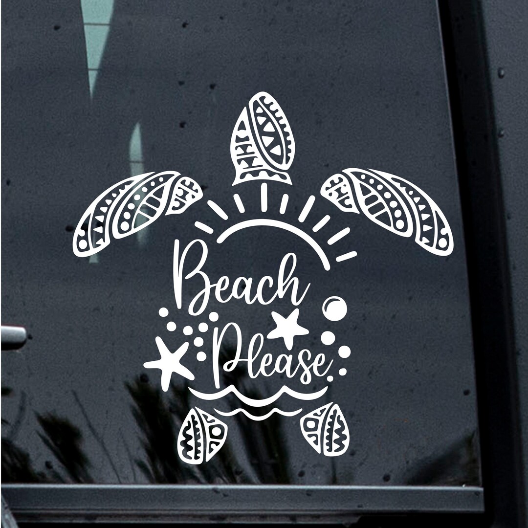 Beach Please Decal, Beach Car Decal, Beach Decal, Beachy Decal, Beach ...