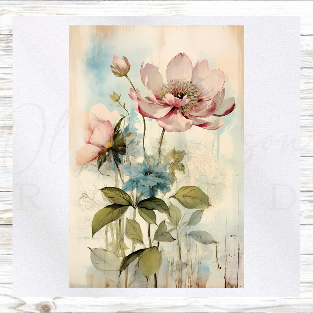 Floral Fabric Panel - Vintage Look Fabric Panel - Quilt Panel ...