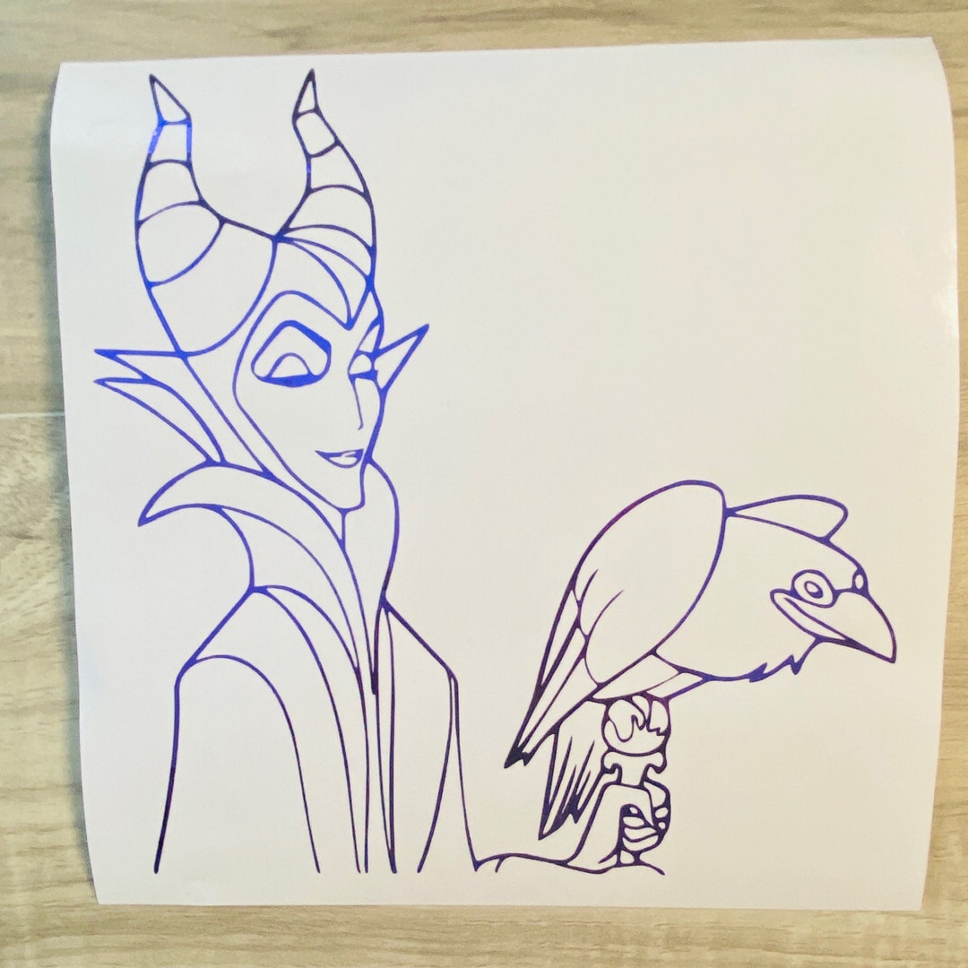 Maleficent Dragon Vinyl Decal, Glitter Decal, Disney Villain Decal - Etsy